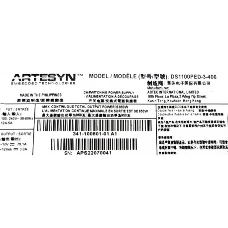 Cisco PwR-C4-950wAC-R 341-100601 DS1100PED-3-406 artesyn C9500-32C ...