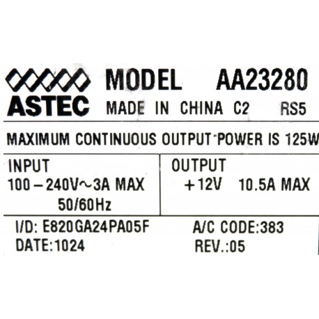 Astec AA23280 341-0098-02 cisco WS-C2960G WS-C3560G WS-C3750G ...
