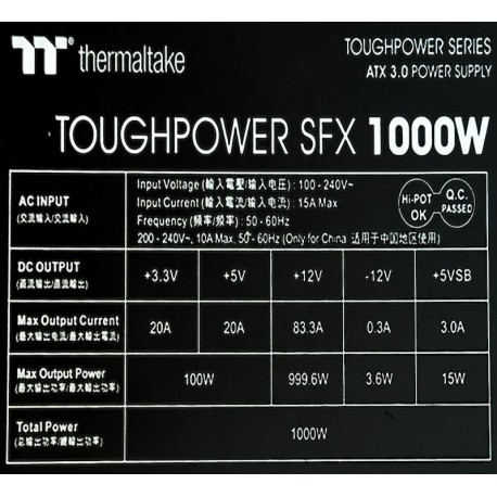 Thermaltake PS-STP-1000FNFAPU-1 tt toughpower sfx 1000w - Power supply