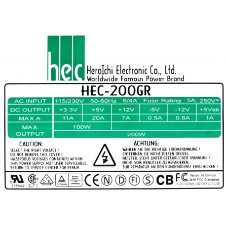 hec HEC-200GR HeroIchi Electronic Co., Ltd. - Computer, server power supply