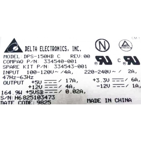 delta DPS-150HB C DPS-150HB C 334540-001 334543-001 - Computer, server ...
