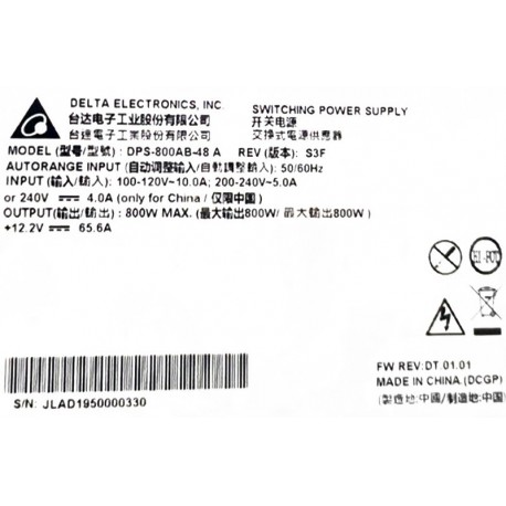 Delta Electronics DPS-800AB-48 A DPS-800AB-48A 800W - Power supply