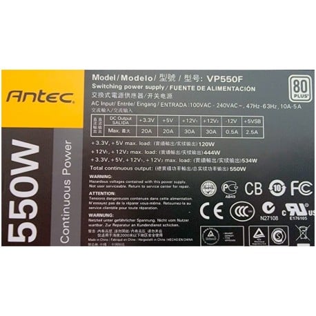 Antec VP550F 550W - コンピューター・サーバー用電源