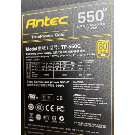 Antec TruePower Gold TP-550G 550W - コンピューター・サーバー用電源