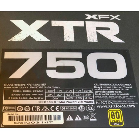 XFX XTR750 XPS-750W-BEF 750W - Computer, server power supply