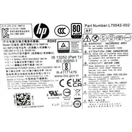 HP D19-180P1A L70042-002 180w - Computer, server power supply