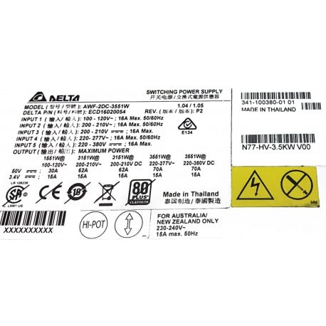 Delta AWF-2DC-3S51W ECD16020054 N77-HV-3.5KW 3651 w 341-100380-01 ...
