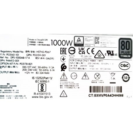 HP DPS-1000AB-17 A P03160-101 P03159-001 P03178-B21 1000 watt - Power ...