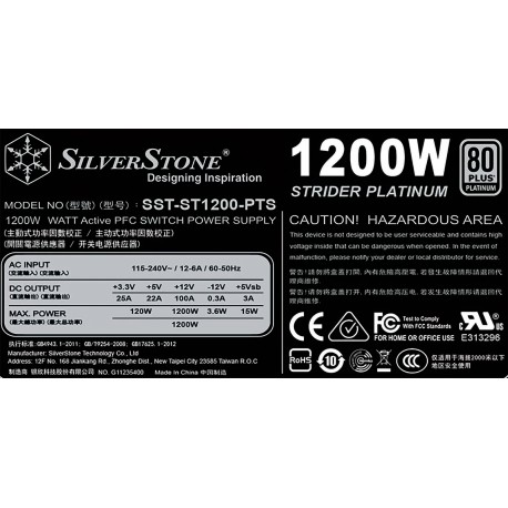 SilverStone SST-ST1200-PTS 80+ 1200W - Alimentation